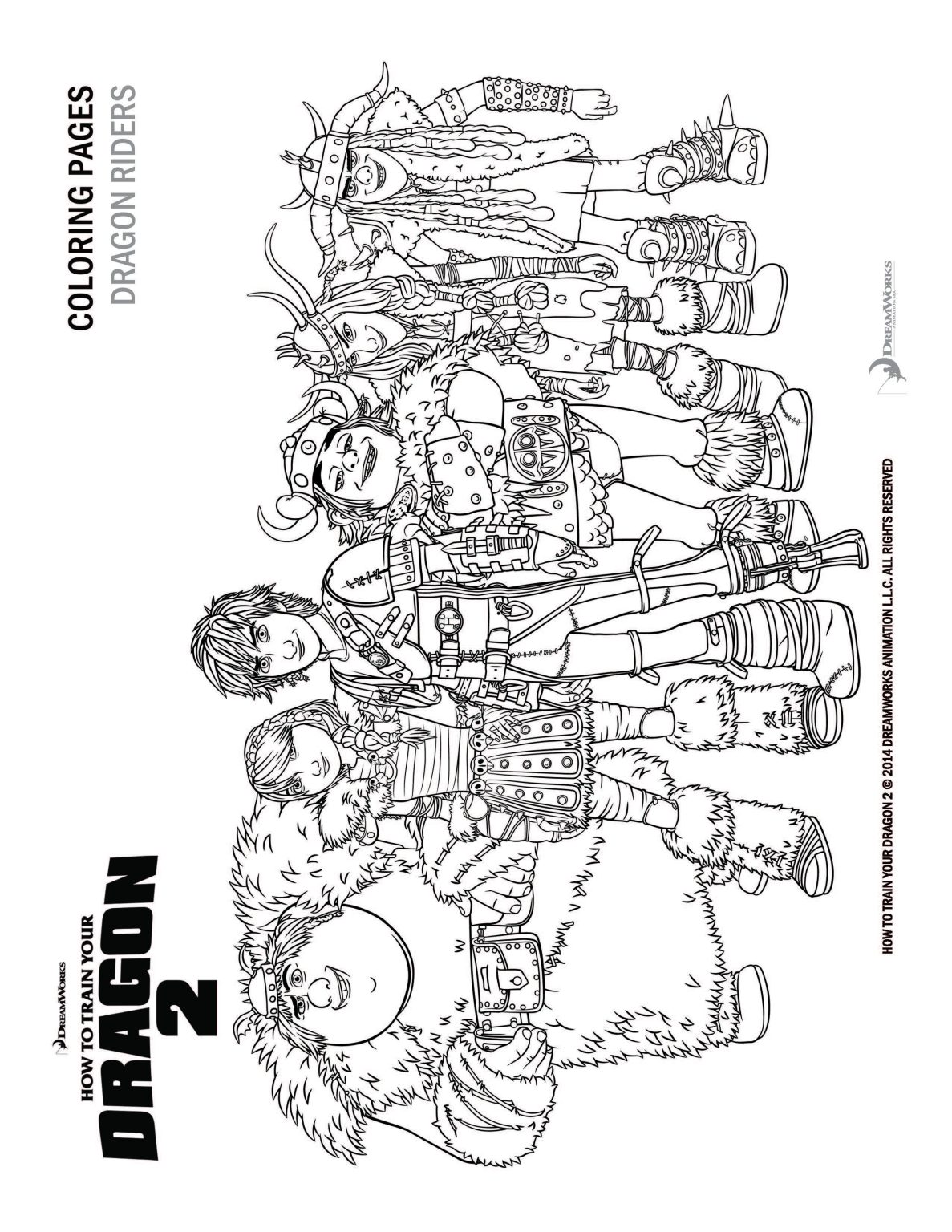 How to Train Your Dragon coloring pages and activity sheets