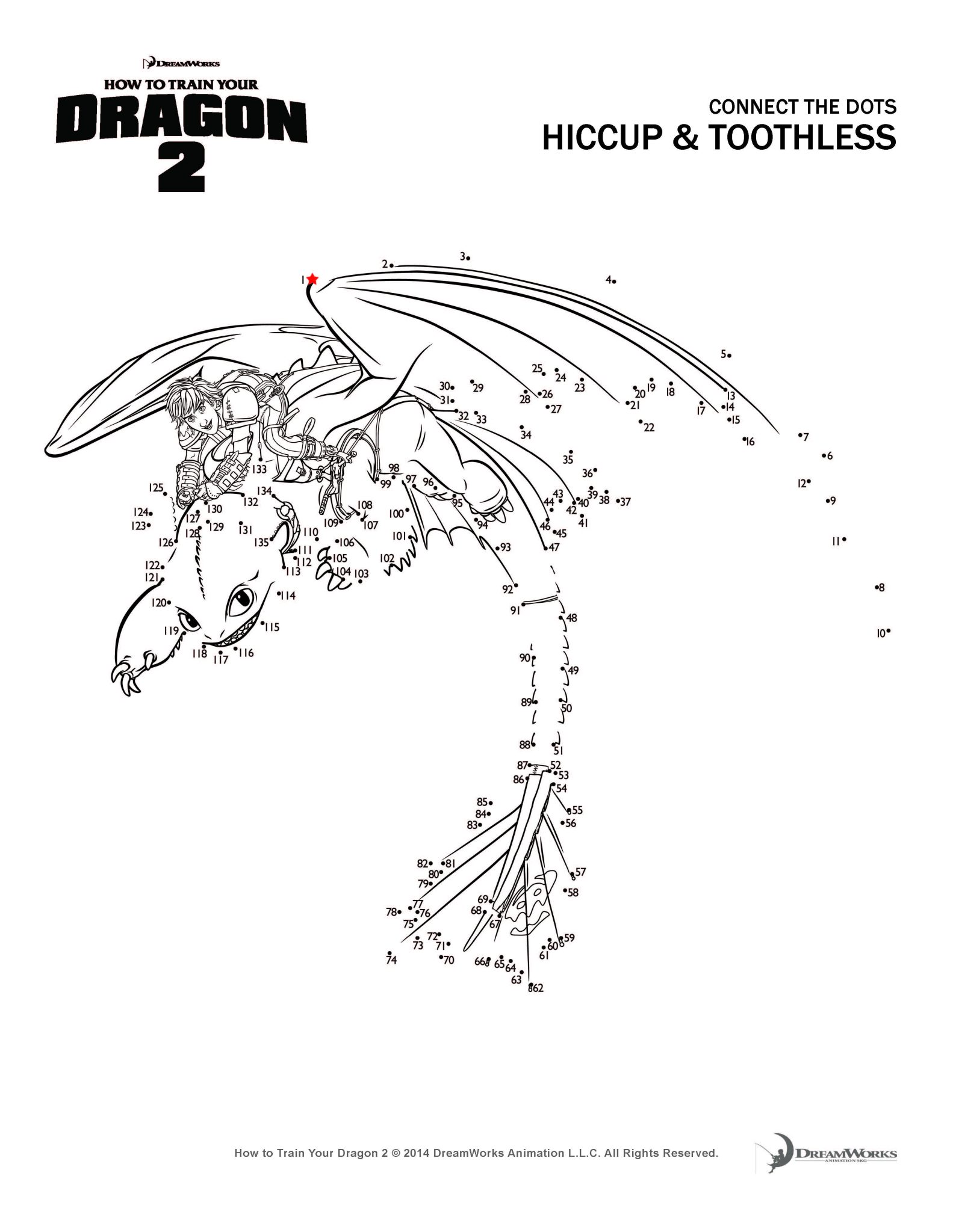 How to Train Your Dragon coloring pages and activity sheets