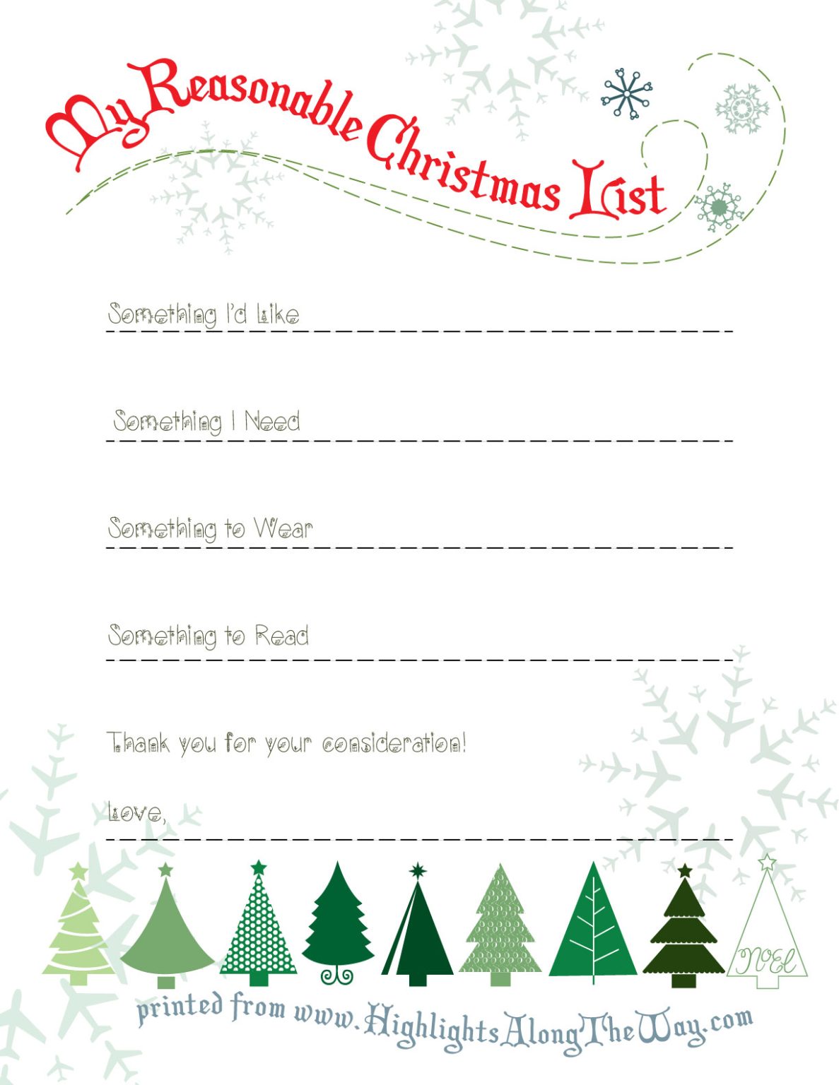 Christmas Printable - Free Christmas List printable activity sheet.