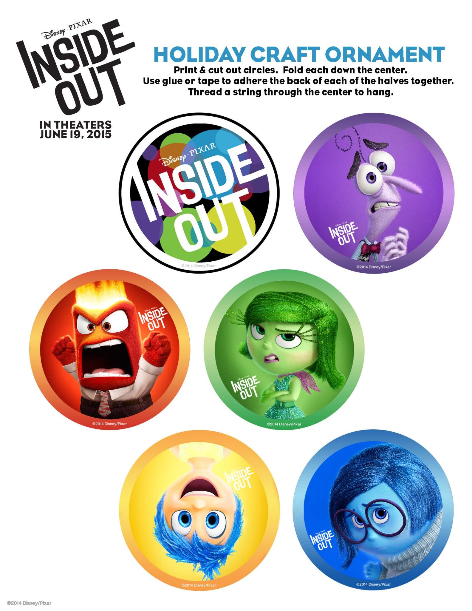 Inside Out 2 Printables! Free Disney Pixar Inside Out Printables