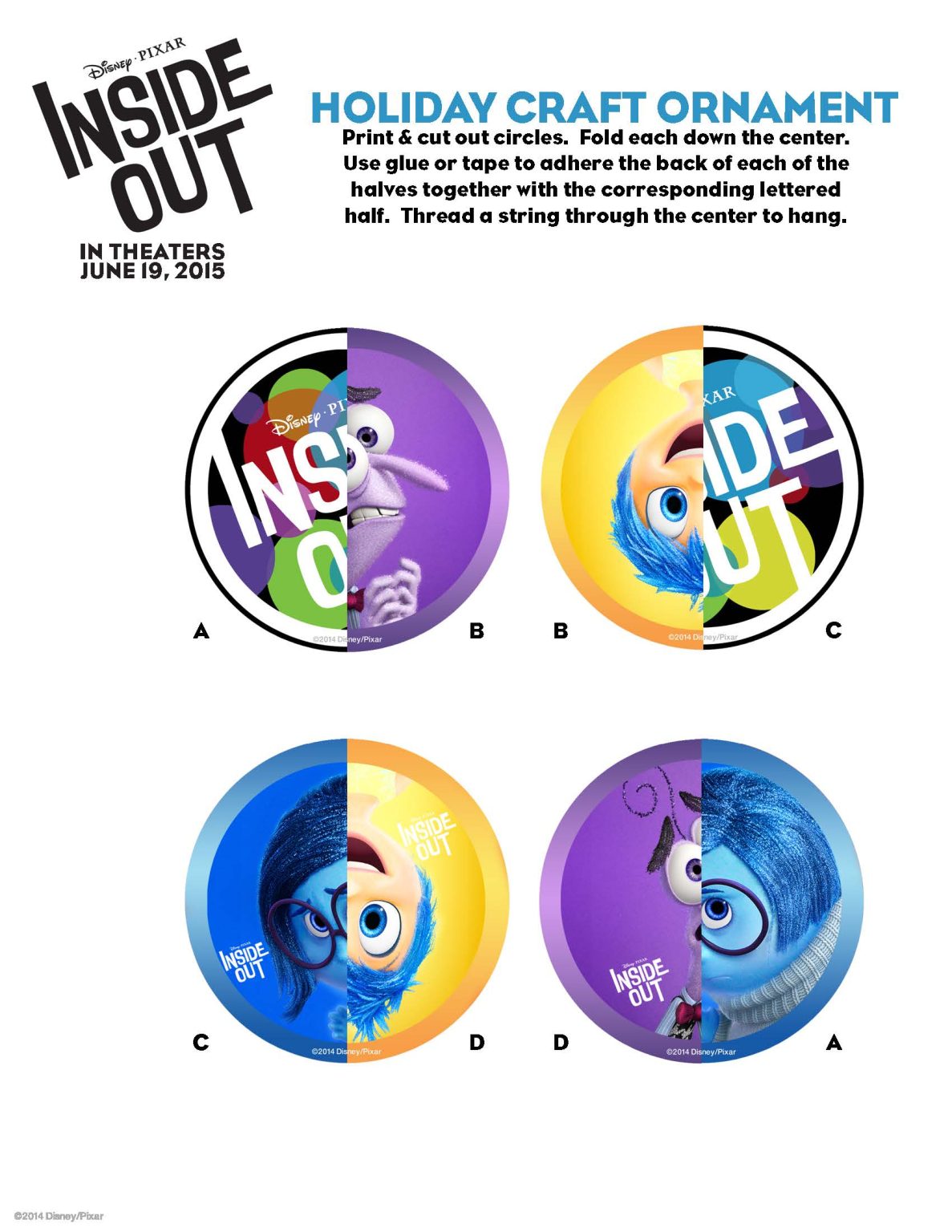 Inside Out 2 Printables! Free Disney Pixar Inside Out Printables