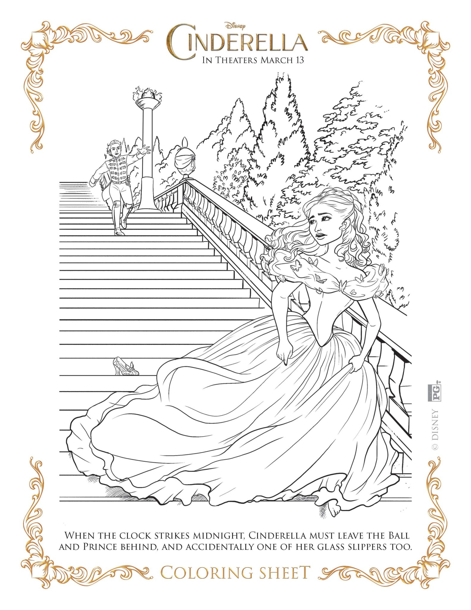 Cinderella coloring pages - Highlights Along the Way