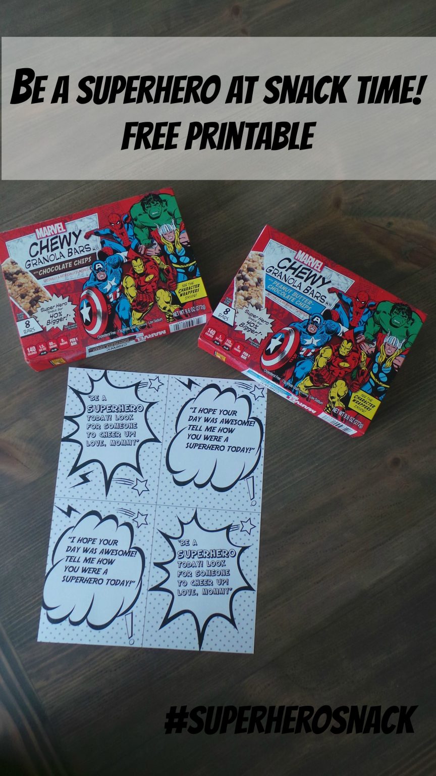 Marvel Snack Bars and a fun FREE Superhero Printable!
