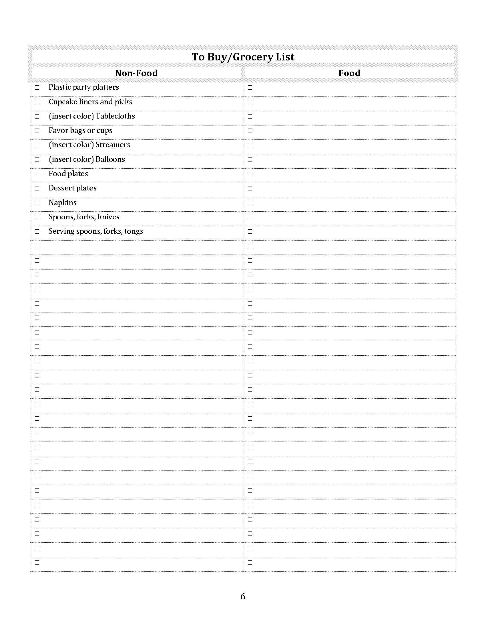 Kids' Party Planning List - FREE Printables!