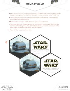 Star Wars The Force Awakens activity sheets - Highlights Along the Way