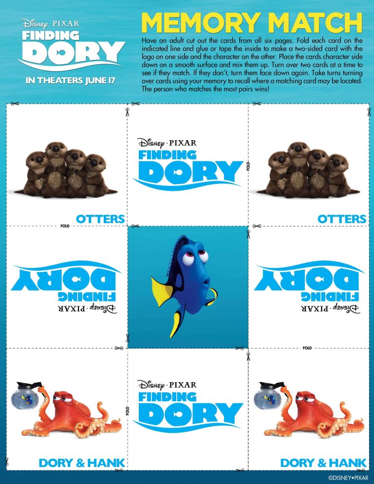 Finding Dory Memory Game - Highlights Along the Way