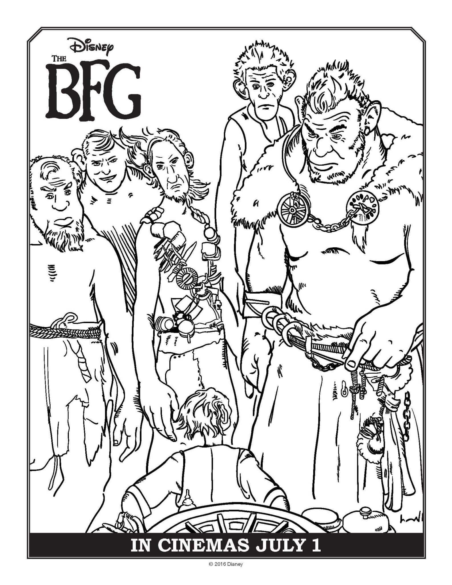The BFG Coloring pages and free printable activity sheets