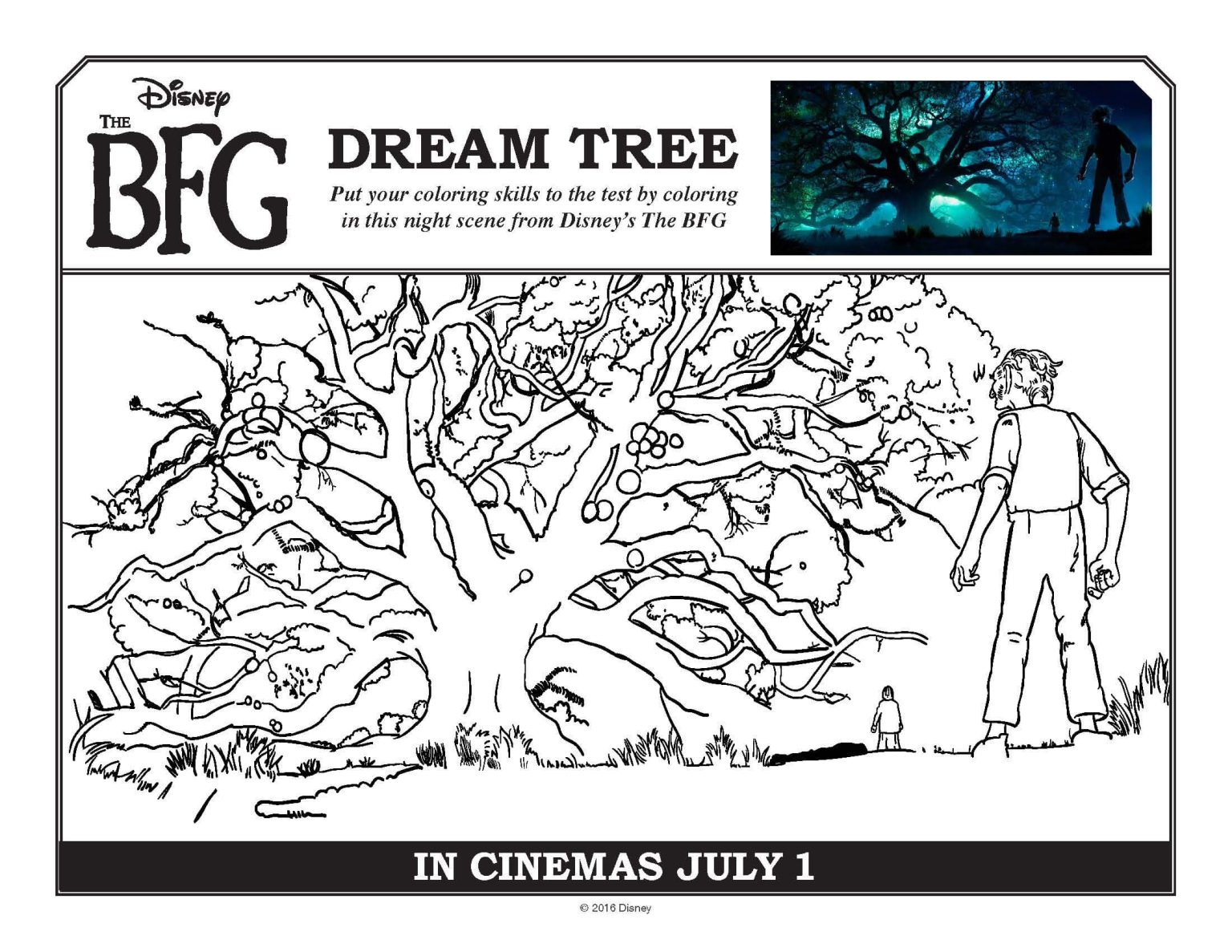 The BFG Coloring pages and free printable activity sheets