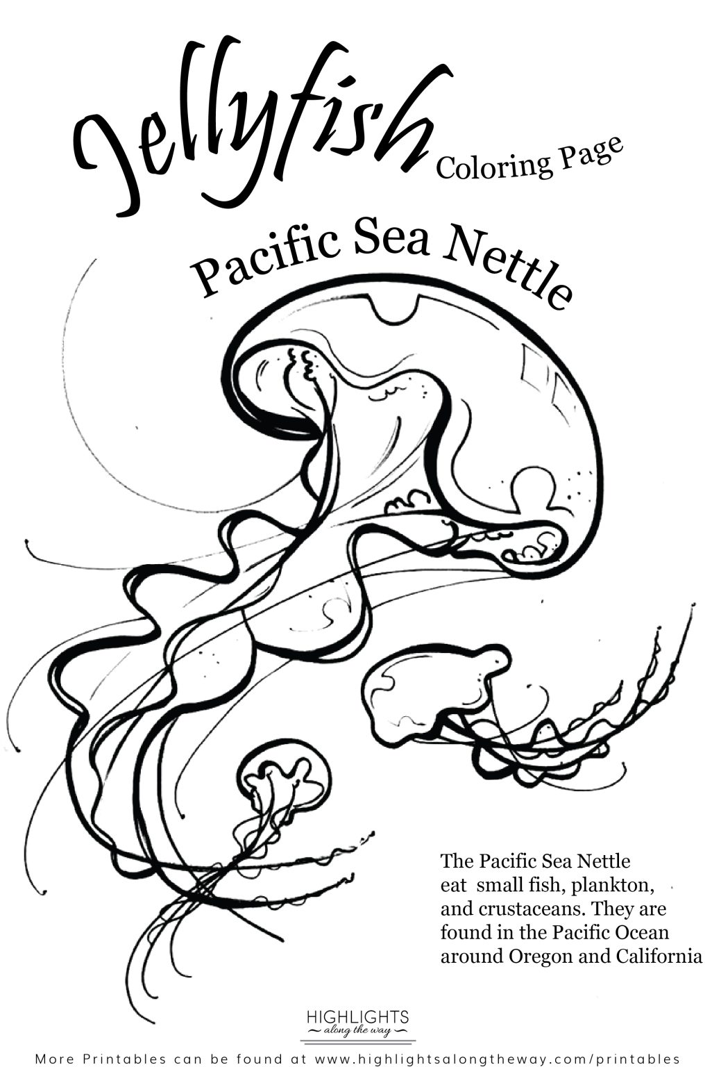 Monterey California with kids. Free jellyfish printable.