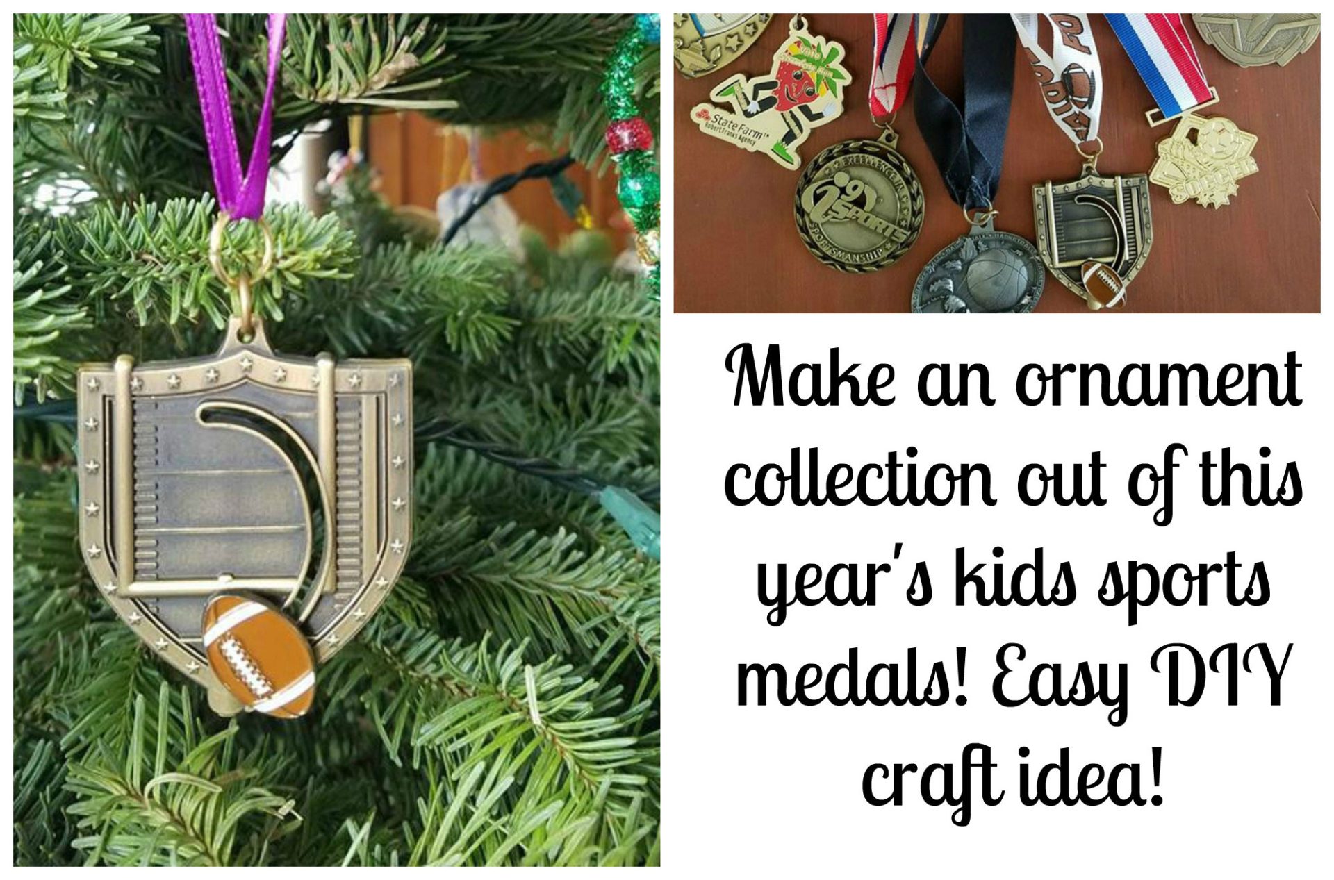 Easy DIY project - make an ornament out of kids sports medals