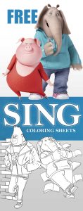 Sing Coloring pages, Sing movie Printables and activity sheets