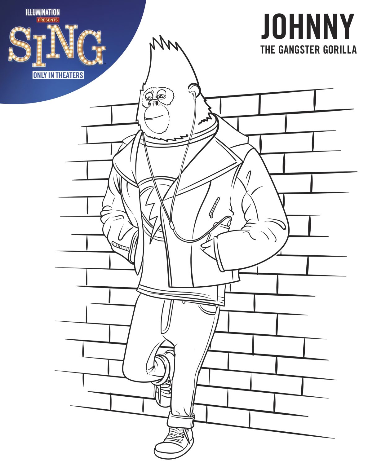 Sing Coloring pages, Sing movie Printables and activity sheets