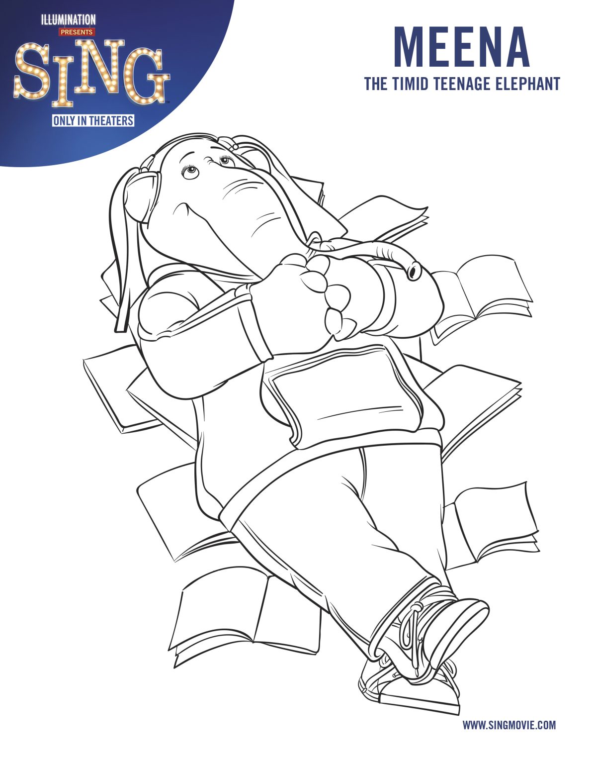 Sing Coloring pages, Sing movie Printables and activity sheets