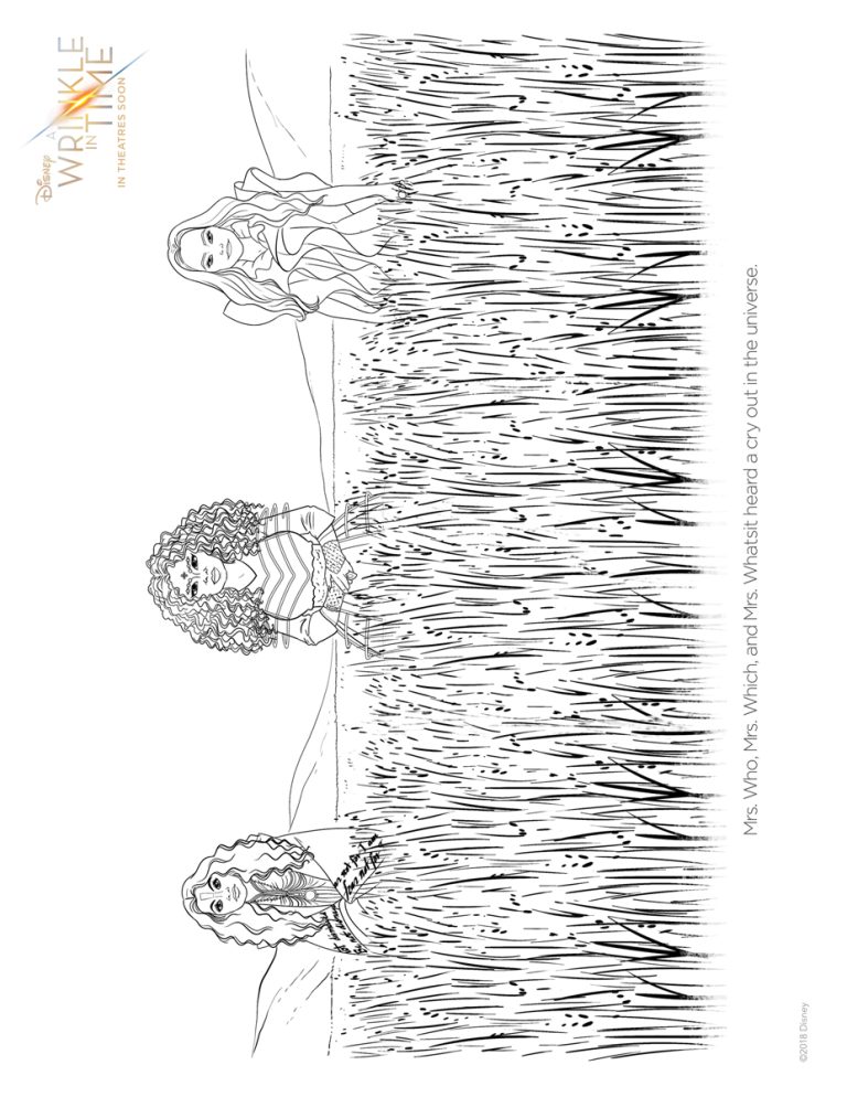 FREE Printable A Wrinkle in Time coloring and activity sheets!