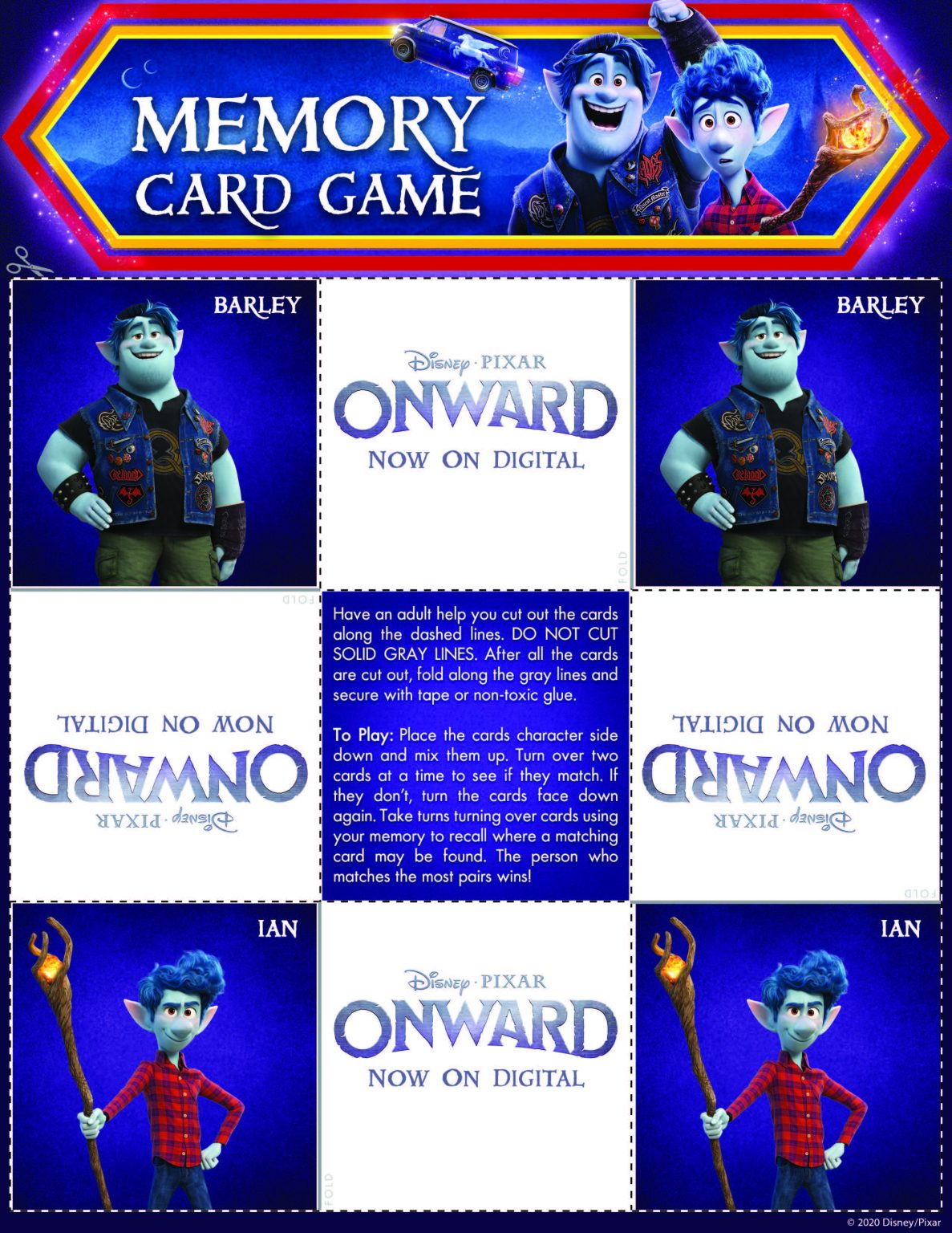 Onward Printable Coloring Pages and Activity Sheets for home use!