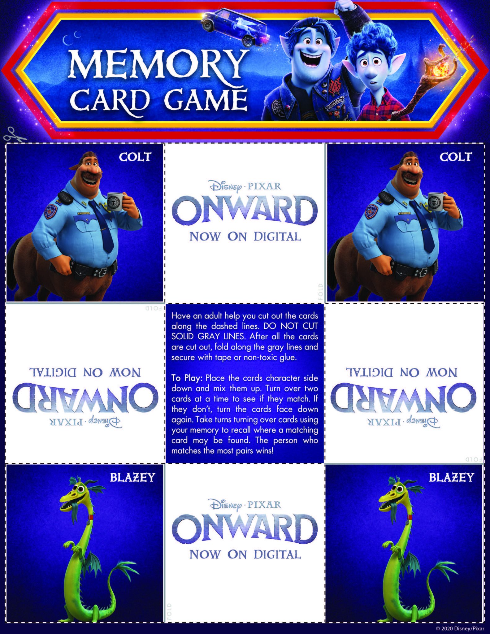 Onward Printable Coloring Pages and Activity Sheets for home use!