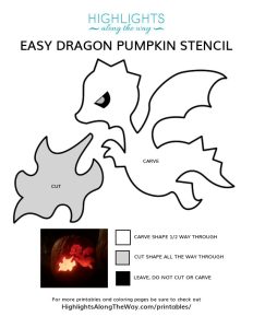 Free Printable Dragon Pumpkin Stencil - Cute and simple!