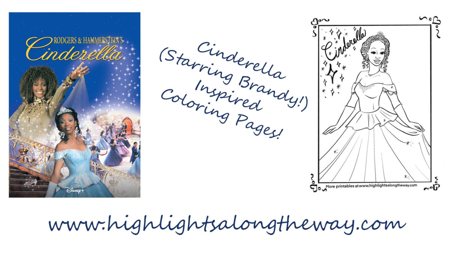 Cinderella starring Brandy coloring sheet! Print from home!