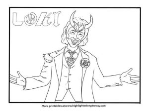 Loki free printable coloring sheet instant download - print from home!