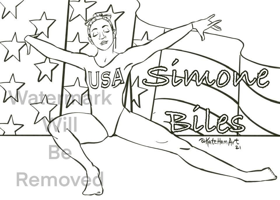 Simone Biles Free Printable Coloring Sheet Olympic Gymnast Simone Biles Free Printable Coloring Sheet Olympic Gymnast