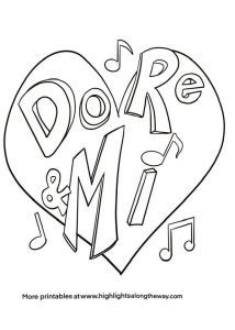 Do Re and Mi cartoon coloring sheet - free printable