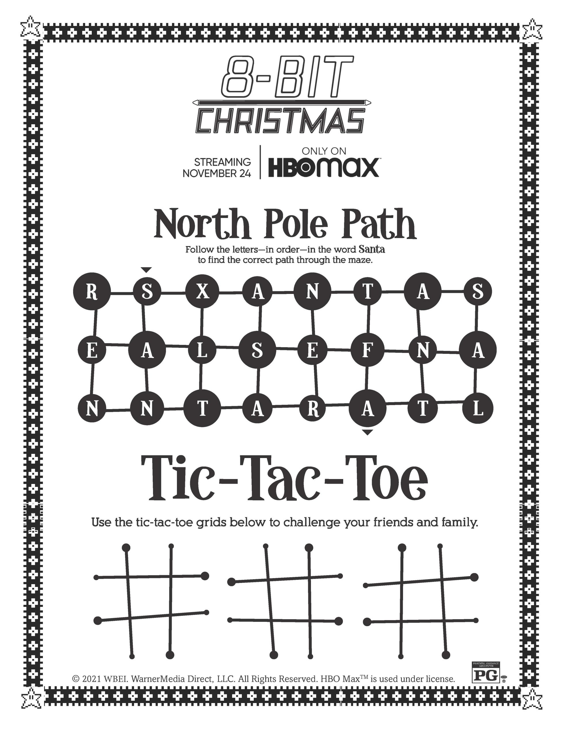 8-Bit Christmas free printable activity sheets