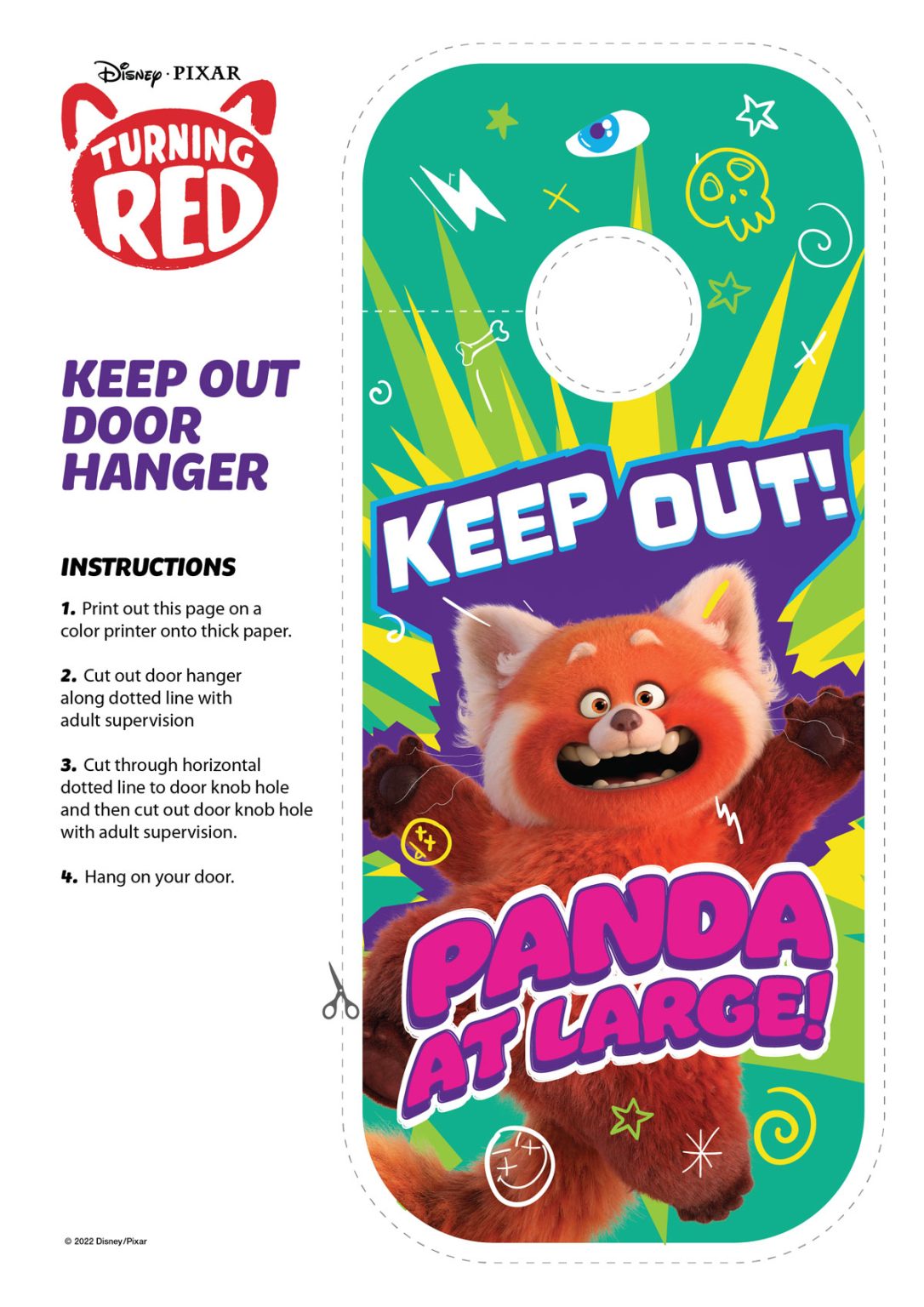 Turning Red Printable Coloring Sheets - Inspired by Disney Pixar