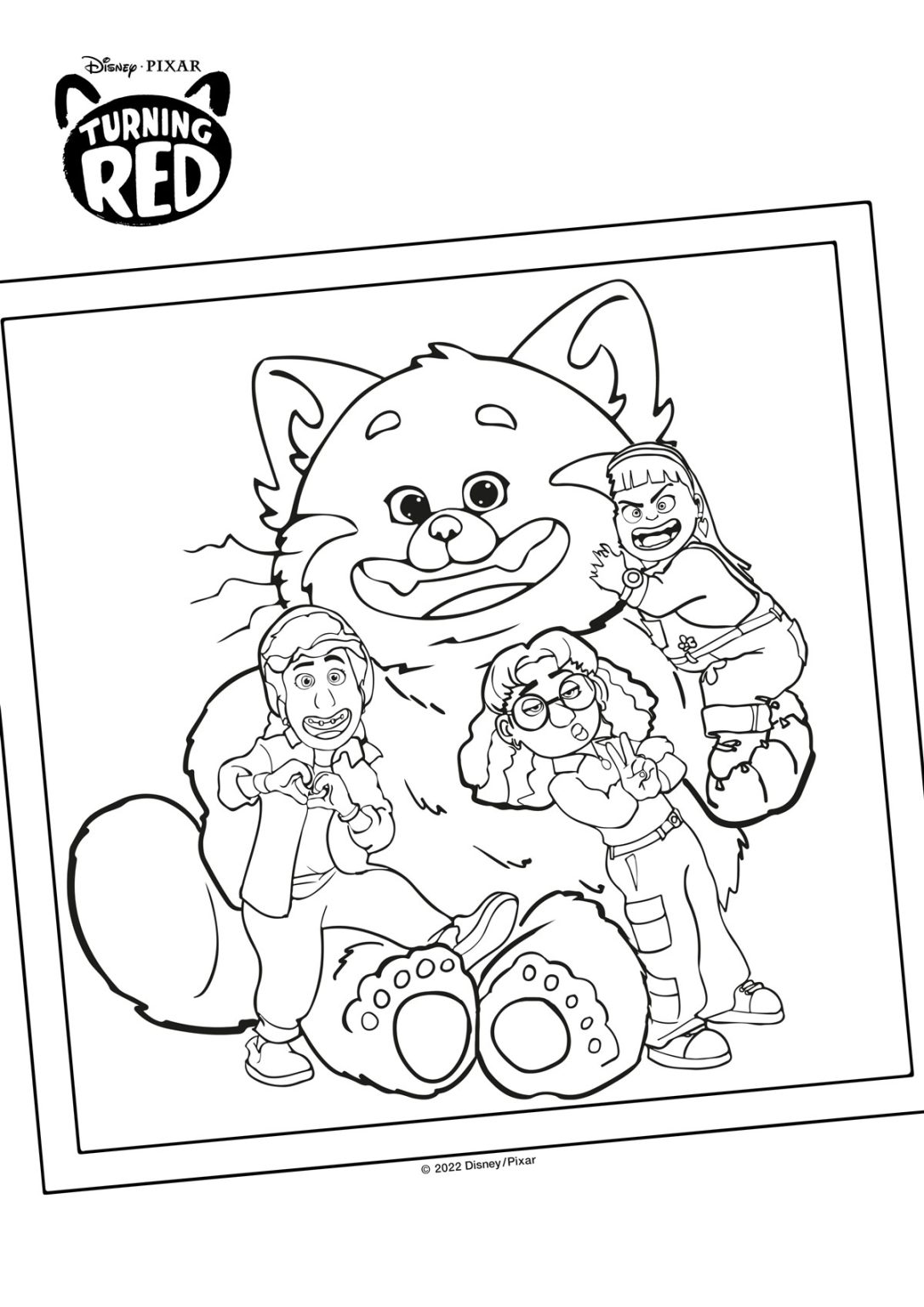 Turning Red Printable Coloring Sheets - Inspired by Disney Pixar