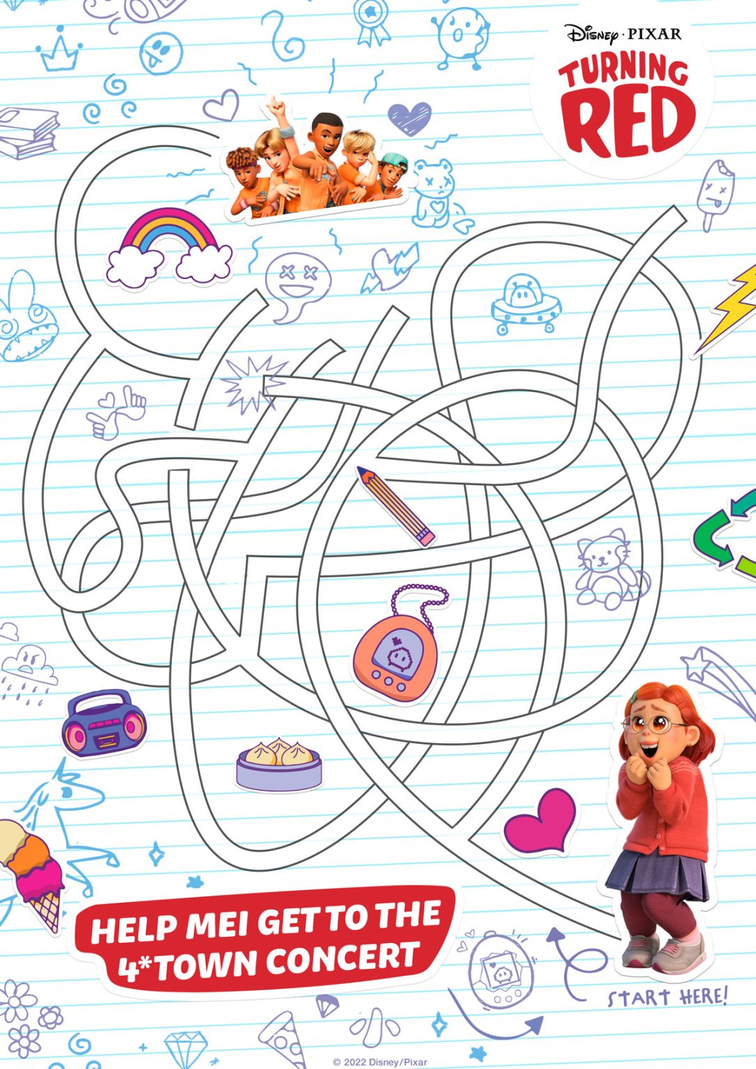 Turning Red Printable Coloring Sheets - Inspired by Disney Pixar