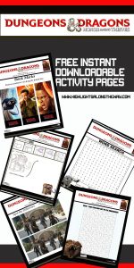 Dungeons and Dragons free printable activity pages
