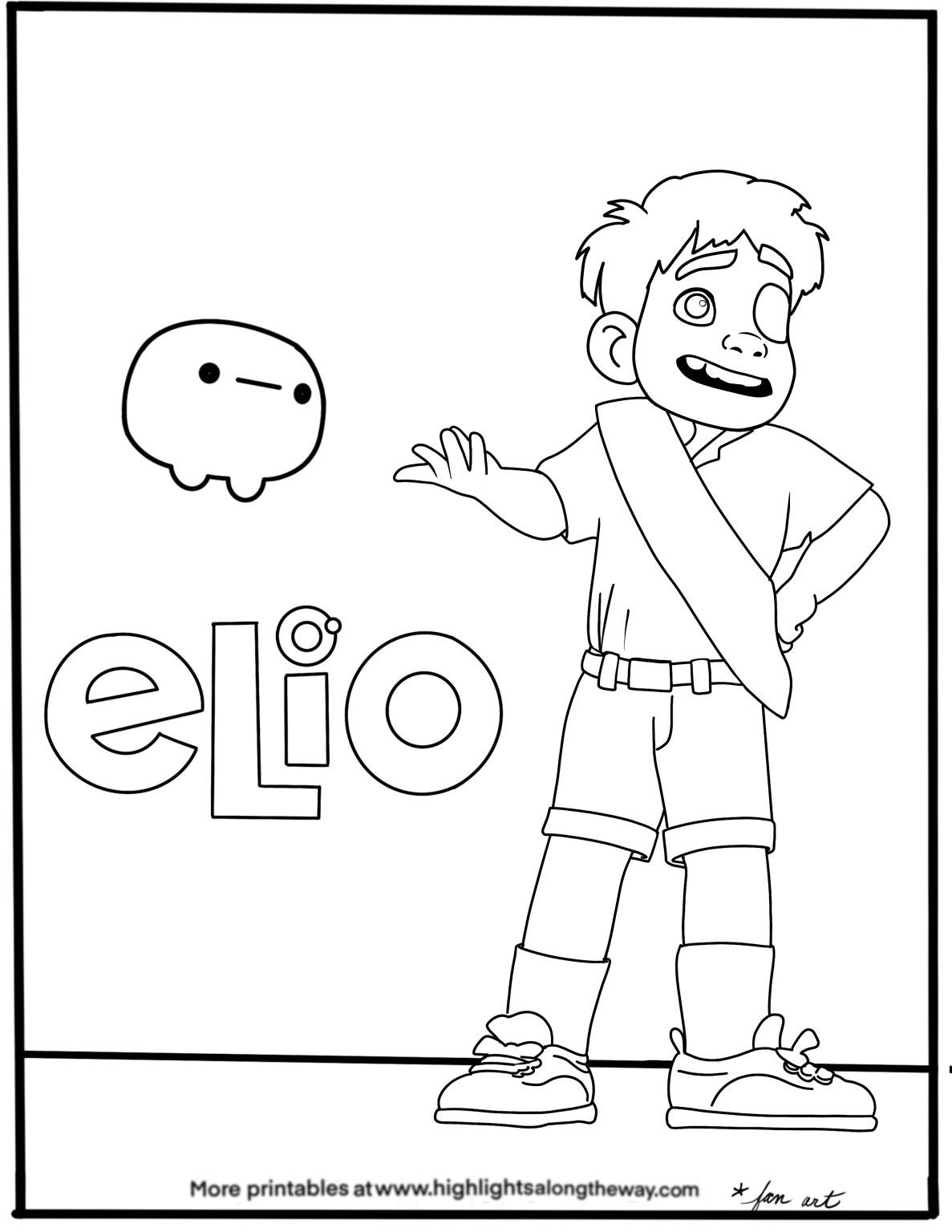 Instant Download Elio Coloring Page