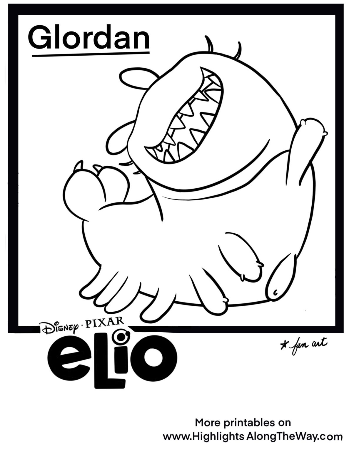 Instant Download Elio Coloring Page