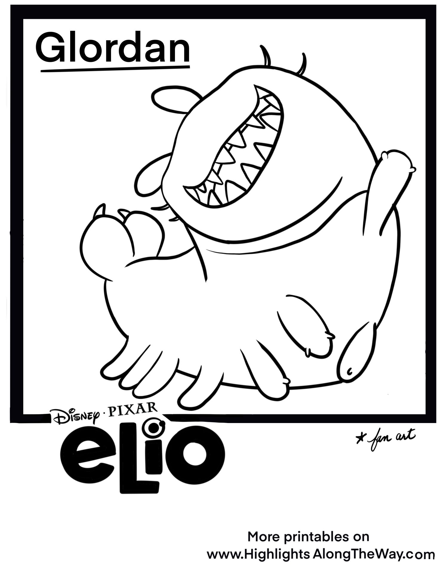 Instant Download Elio Coloring Page