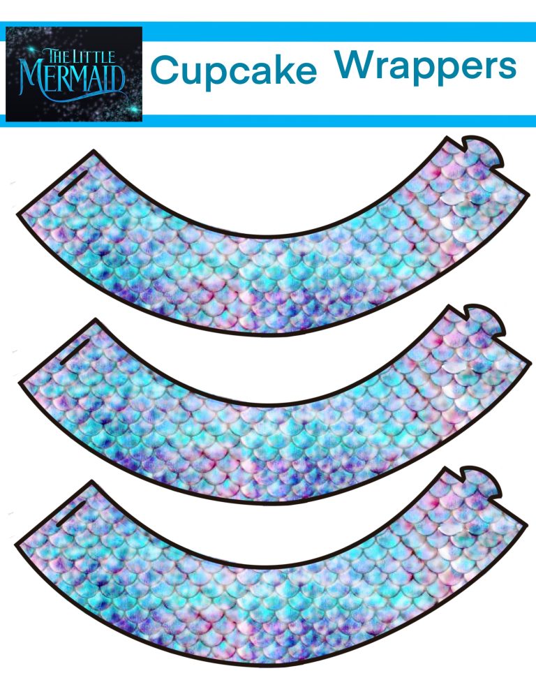 Easy Little Mermaid Cupcakes! Free Printable Cupcake Wrapper