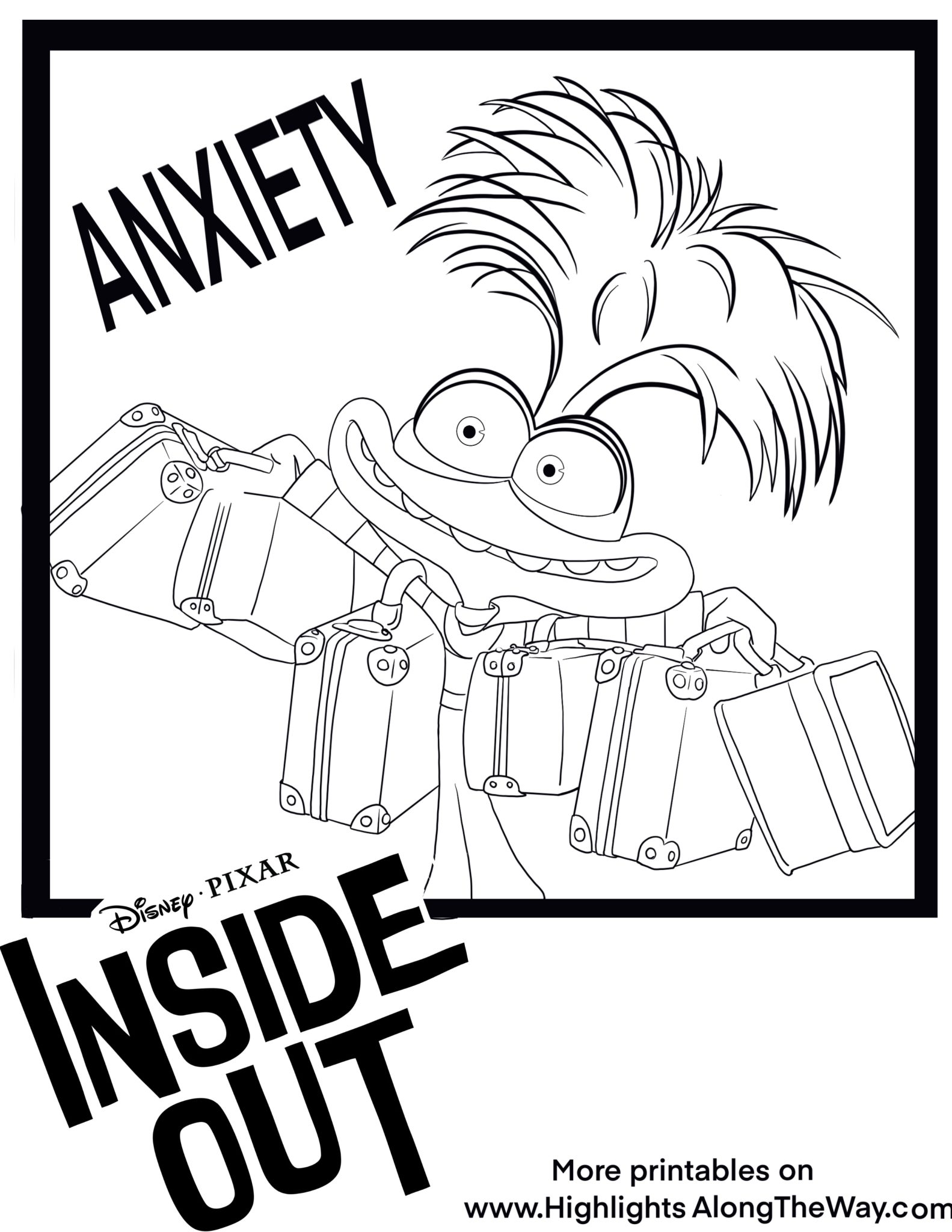 Inside Out 2 Coloring Pages and Printables
