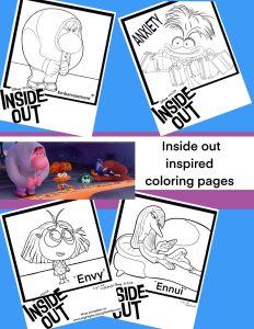 Inside Out 2 Coloring Pages and Printables