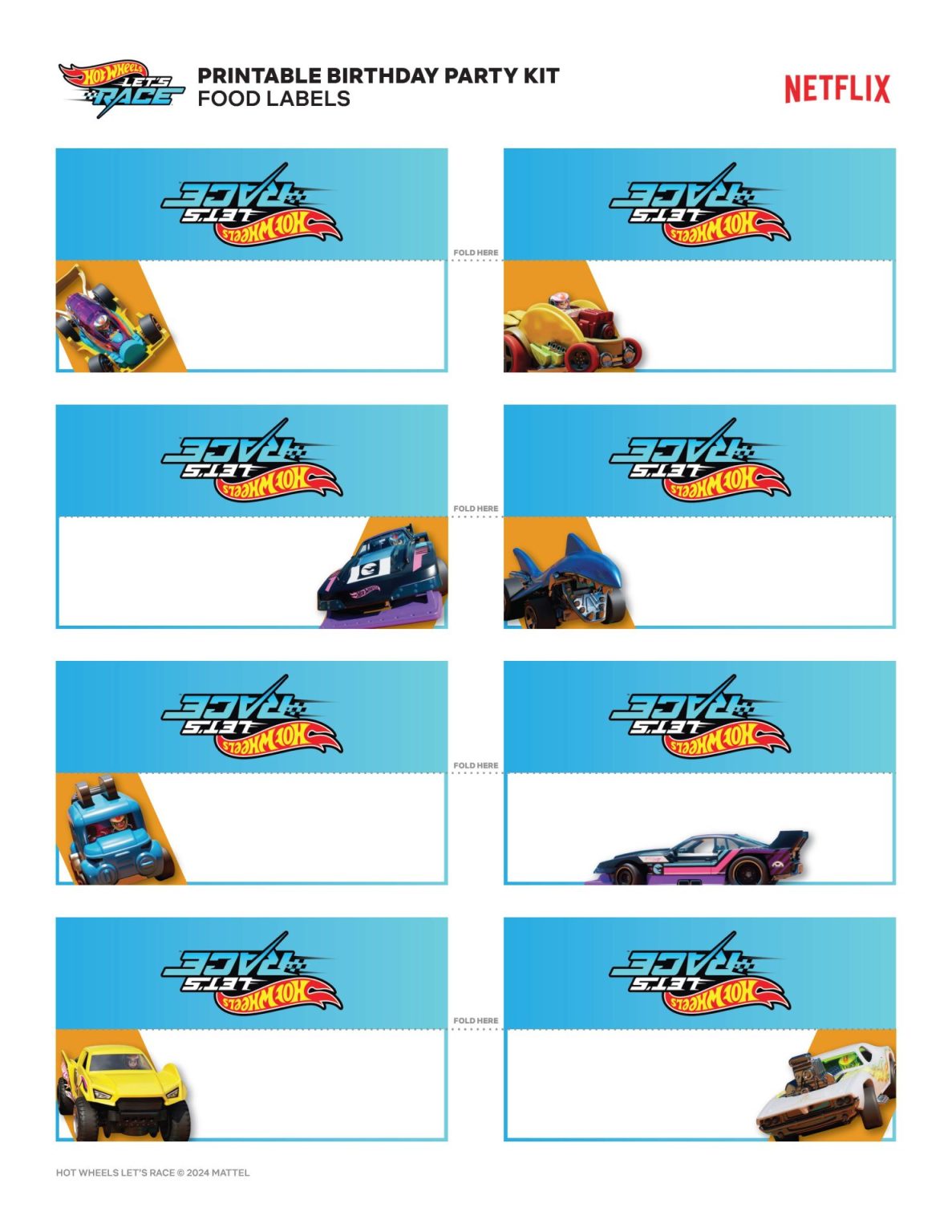 Hot Wheels Birthday Party Invitations and cupcake toppers!