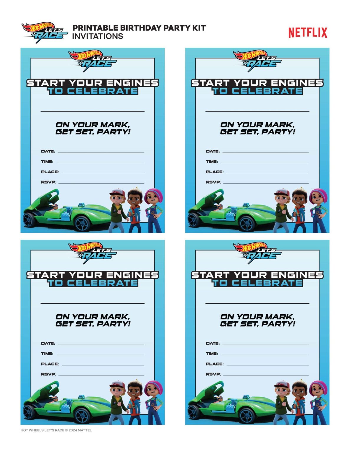 Hot Wheels Birthday Party Invitations and cupcake toppers!