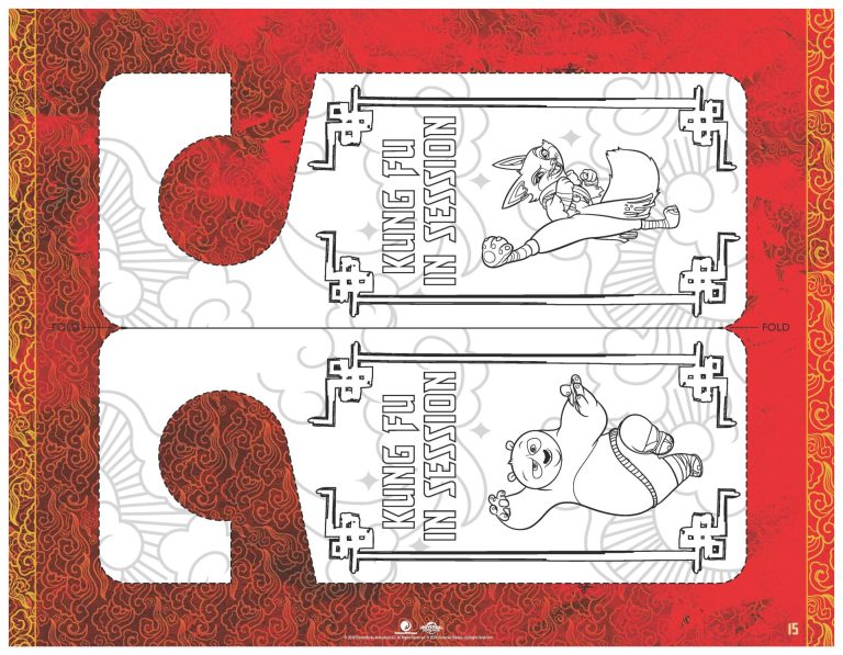 Kung Fu Panda Coloring and printable activity sheets