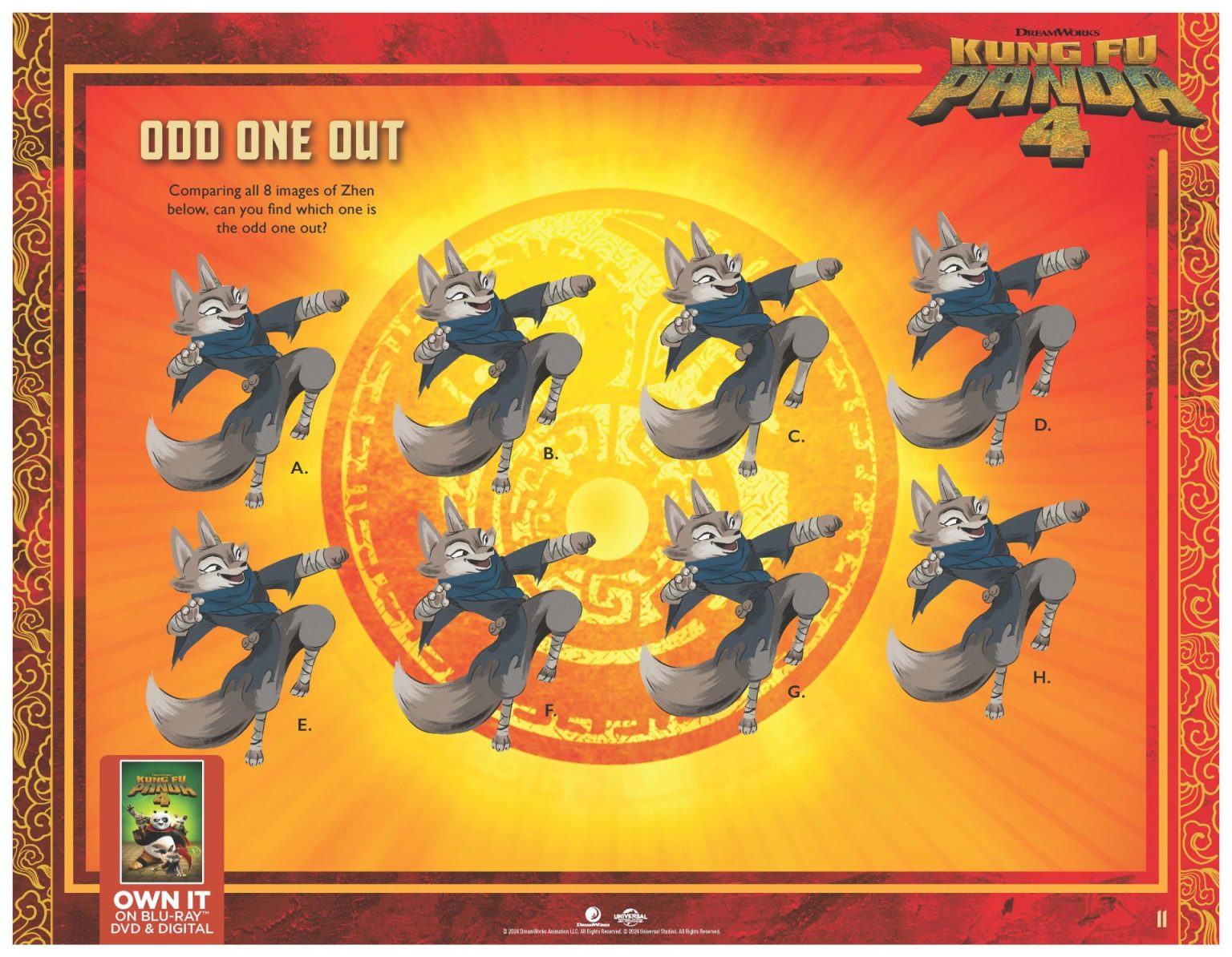 Kung Fu Panda Coloring and printable activity sheets