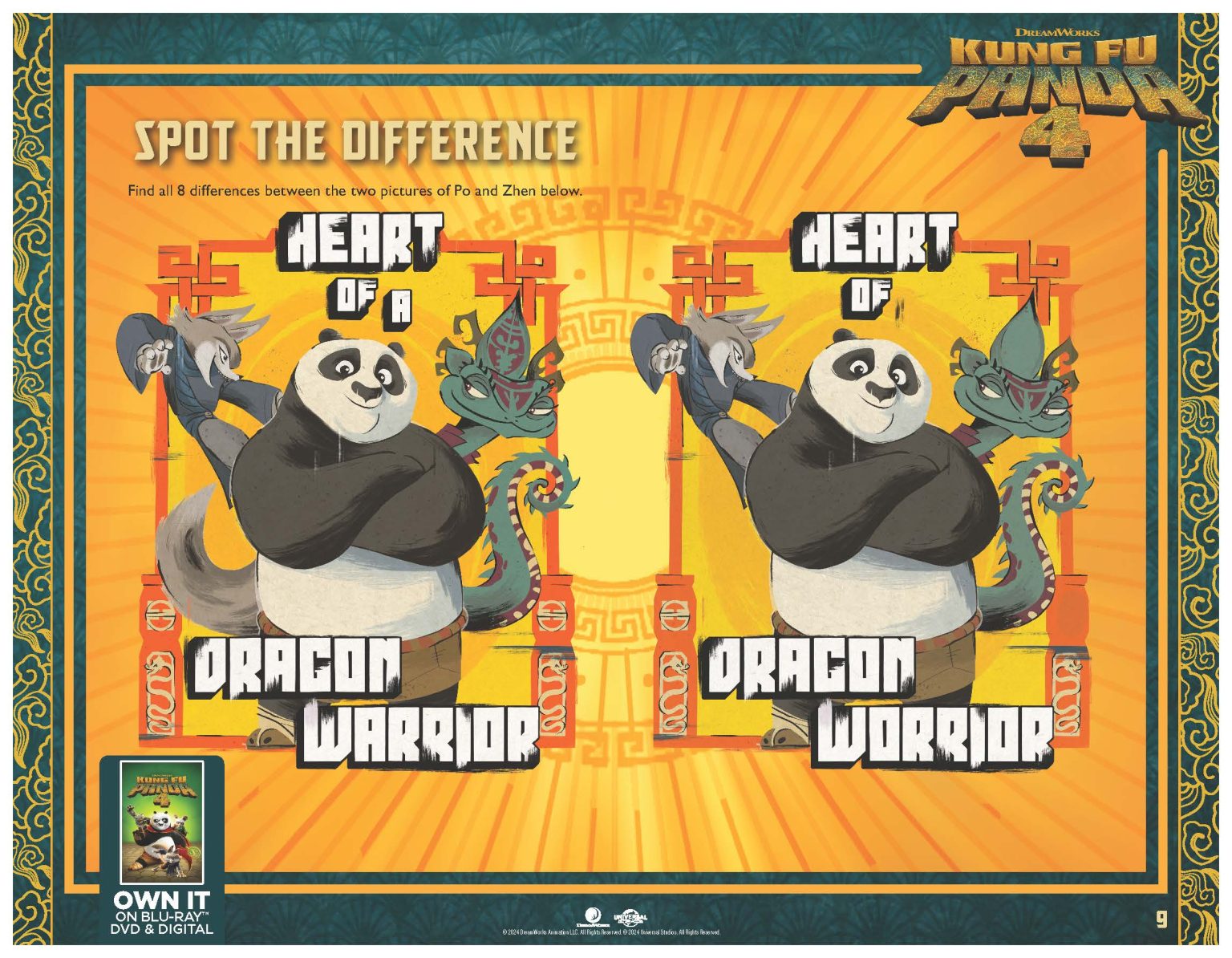 Kung Fu Panda Coloring and printable activity sheets