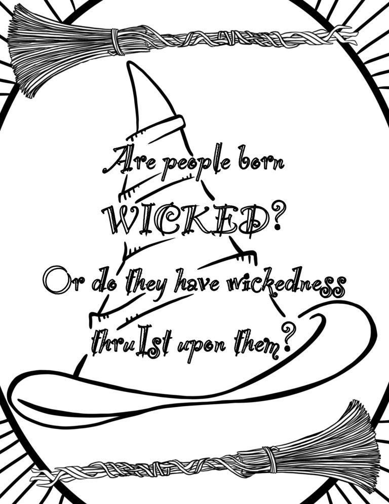 Wicked Coloring Pages - Instant download and print