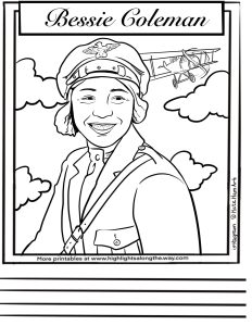 Bessie Coleman Coloring Page