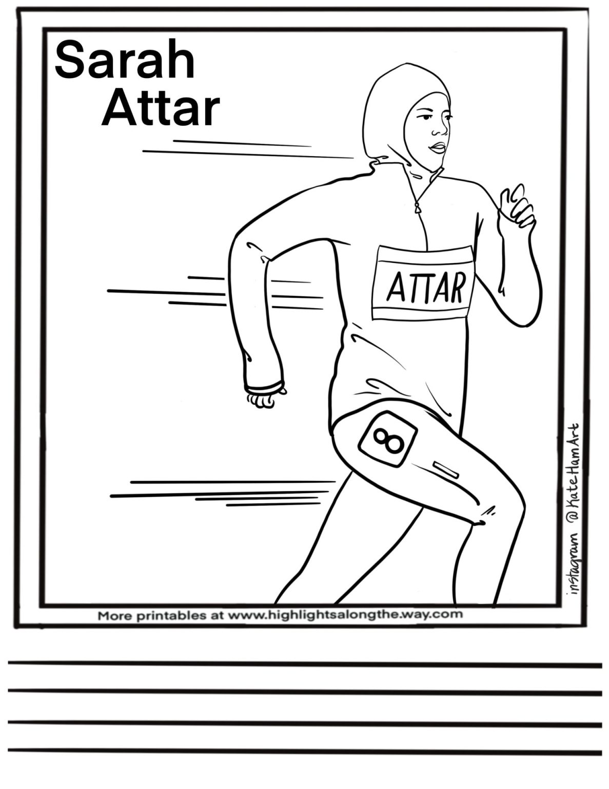 Simone Biles free printable coloring sheet - Olympic Gymnast