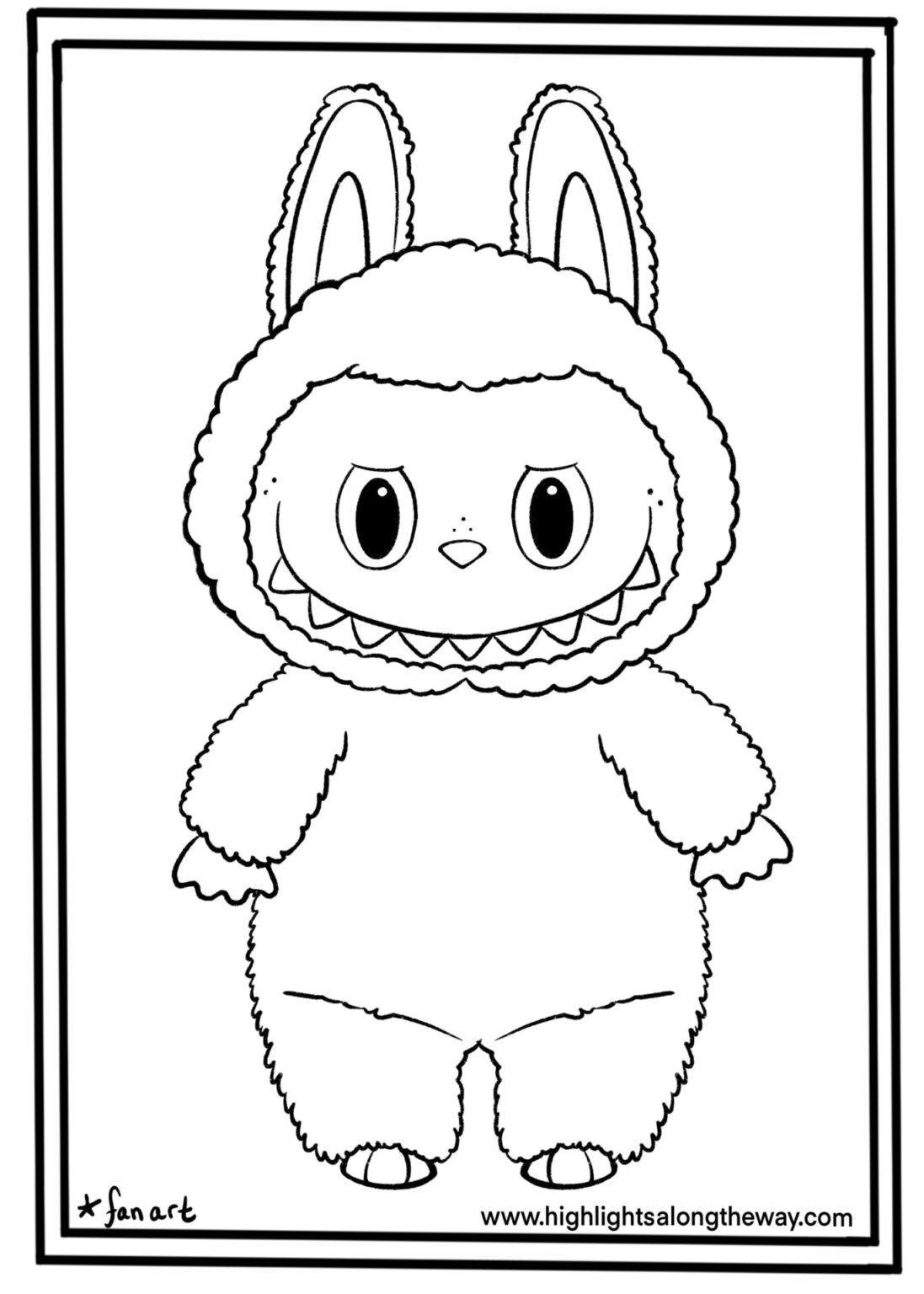 Labubu Coloring Page - Instant Download printable